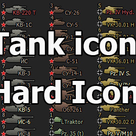 Tank icons pack "Hard Icons" for World of Tanks 1.27.0.0