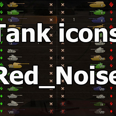 Contour colored icons of tanks from Red_Noise for WOT 2.0.1.1